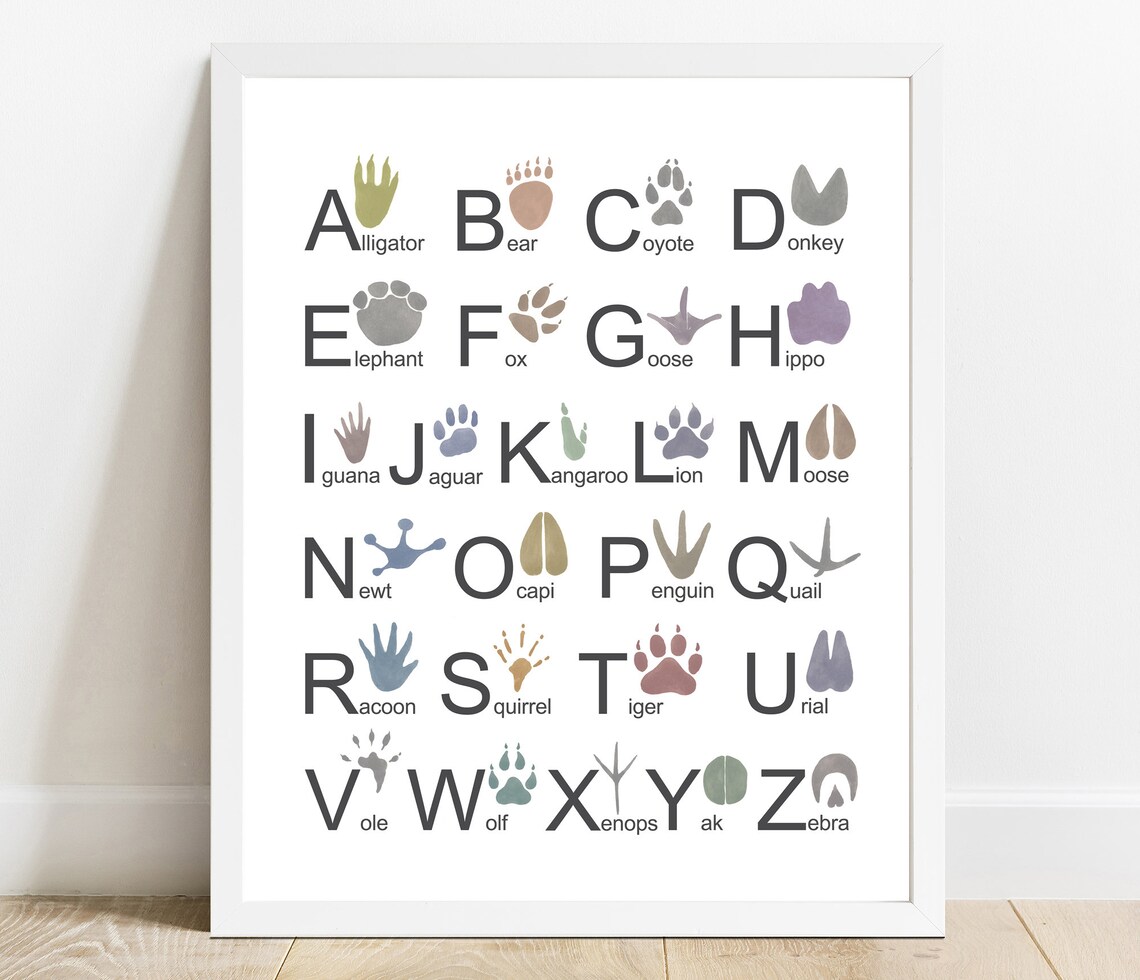 Footprint Alphabet and Number Poster Set Baby Shower Gift - Etsy