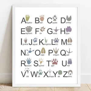 Footprint Alphabet and Number Poster Set , Baby Shower Gift, Alphabet ...