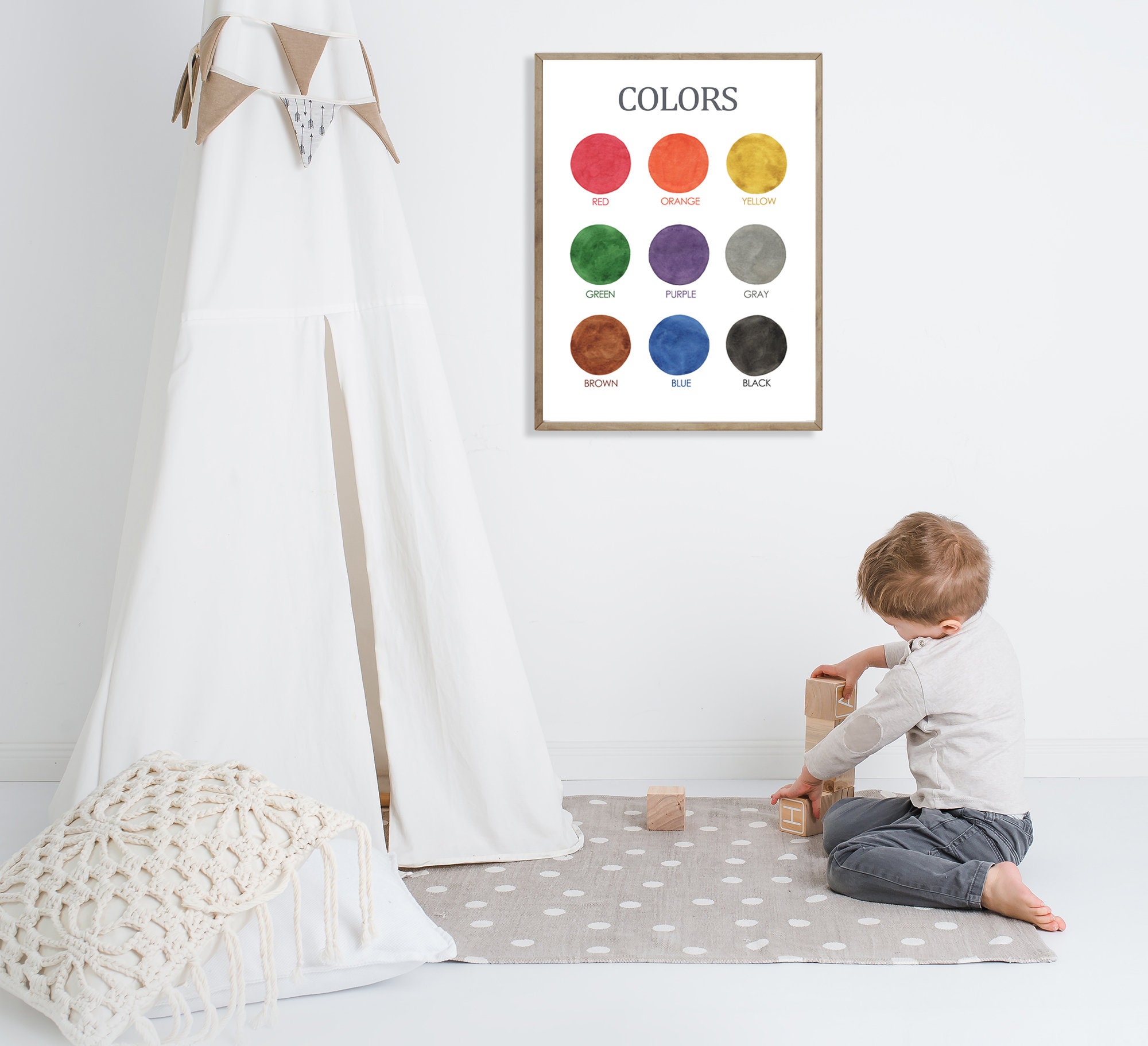 Educational Prints Set of 4 Colors Printable Learning Home | Etsy