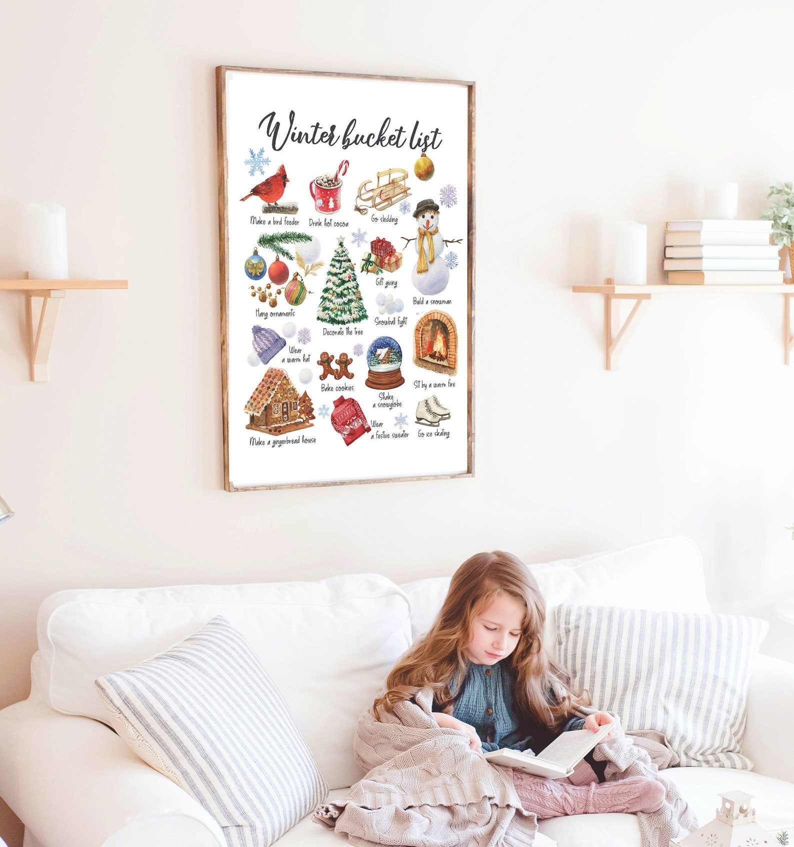 Winter Bucket List Wall Art Winter Printable Wall Artwinter - Etsy