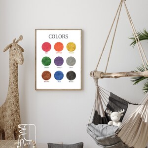 Educational Color Chart Printable Classroom, Learning Home School ...