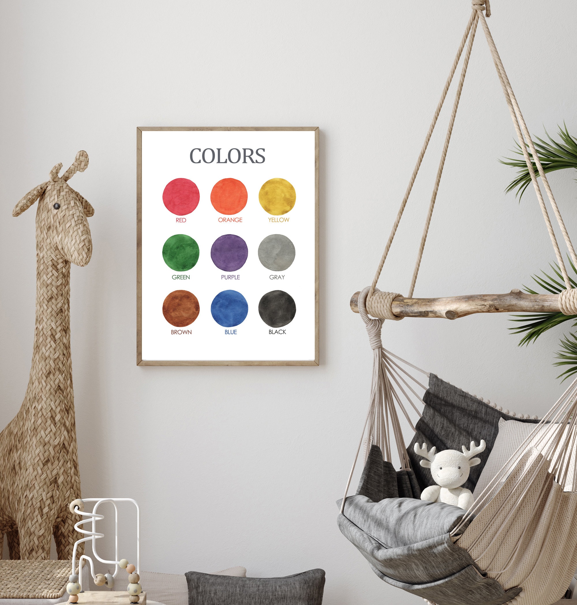 Educational Color Chart Printable Classroom Learning Home - Etsy
