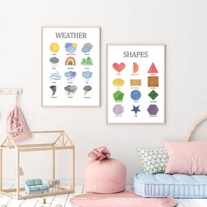 Educational Prints Set of 6, Colors, Alphabet, Numbers,learning Home ...