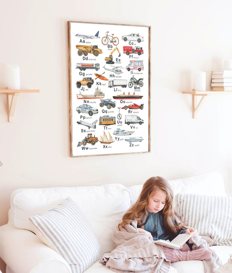 Transport Abc Number Poster Vehicle Alphabet Transport - Etsy