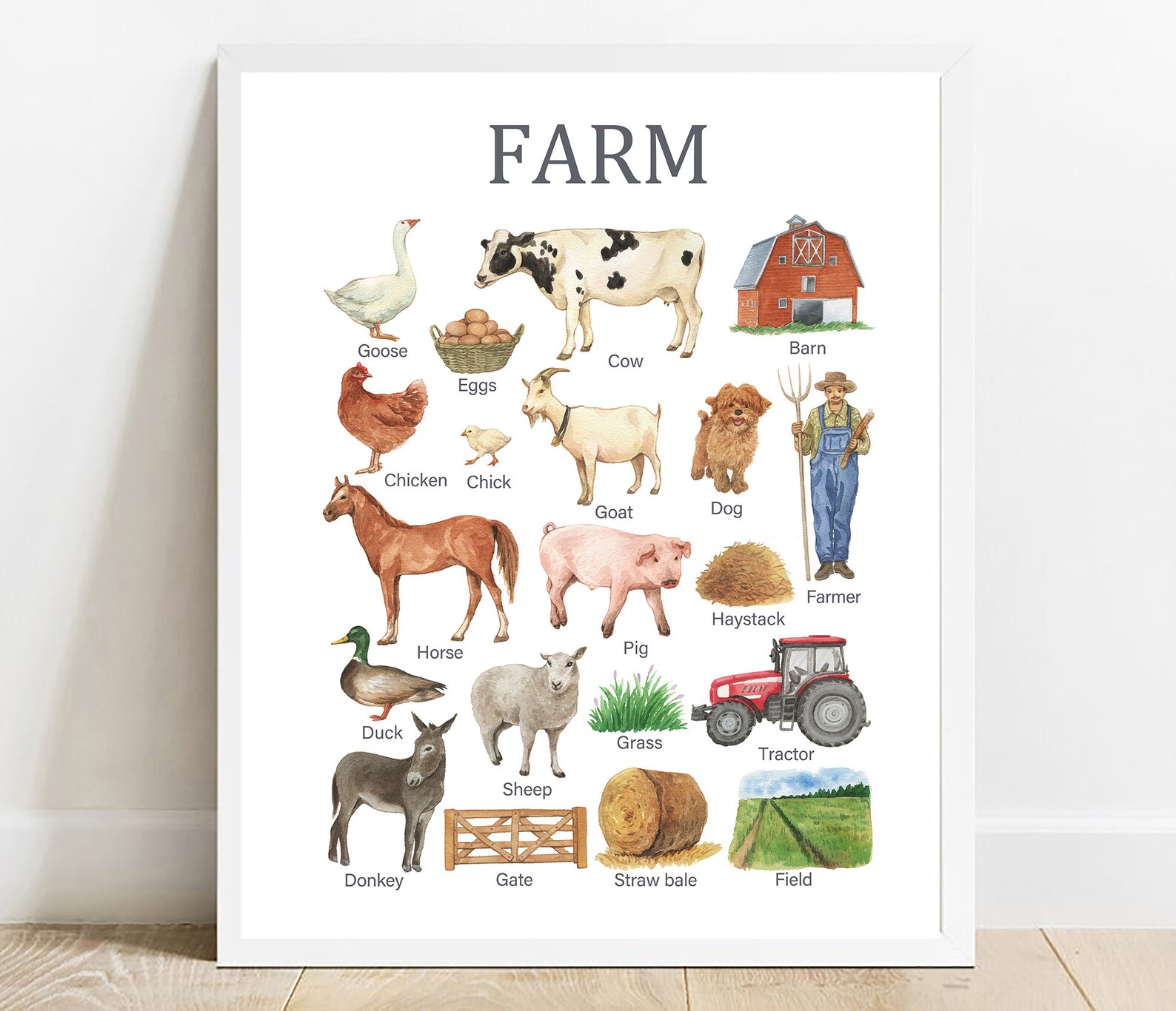 Educational Farm Printable Classroom Farm Animalslearning | Etsy