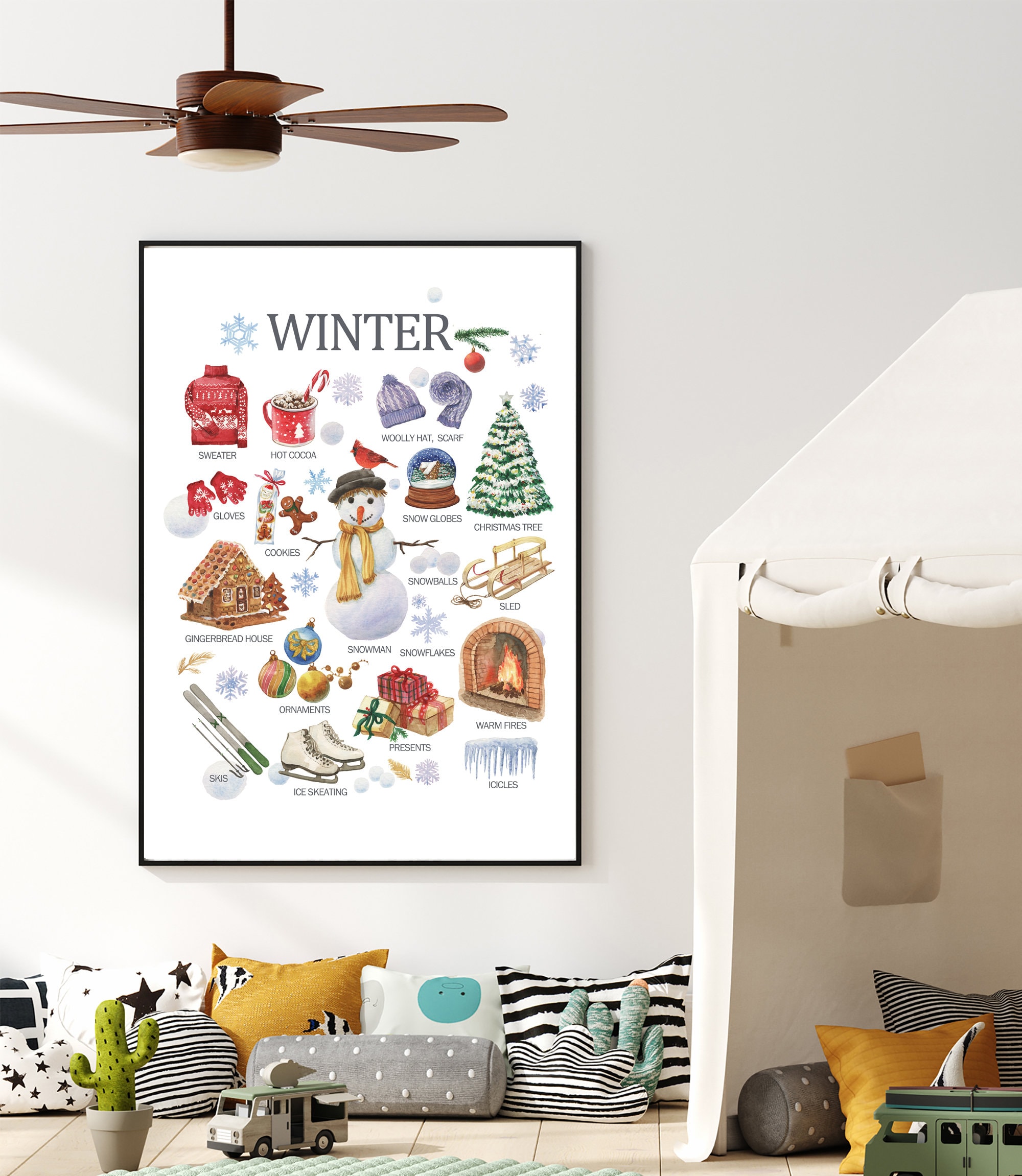 Winter Printable Wall Artwinter Poster Kids Children | Etsy