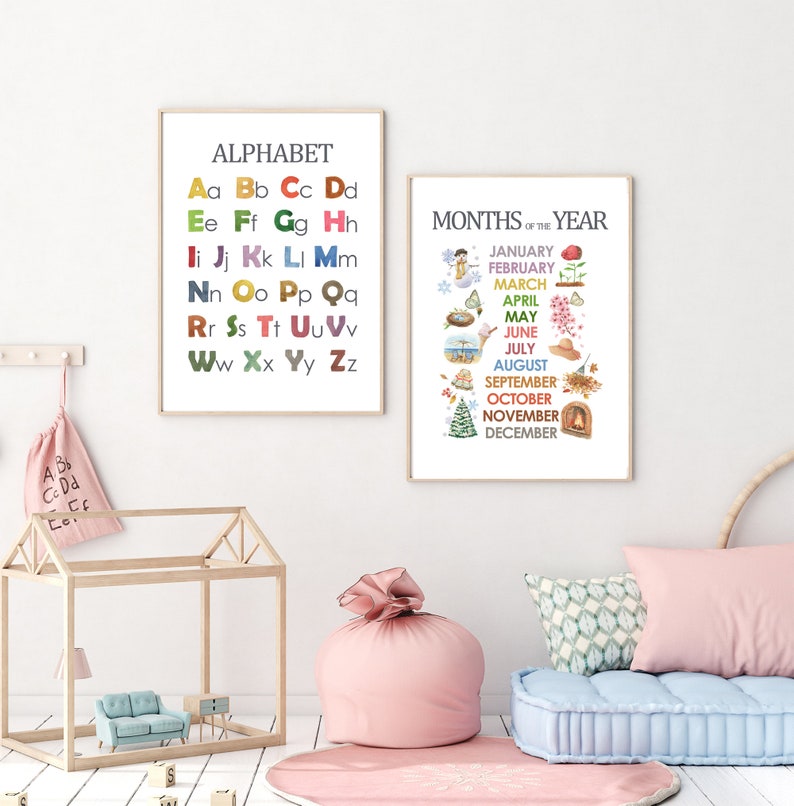 Months of the Year Educational Posters Learning Home - Etsy