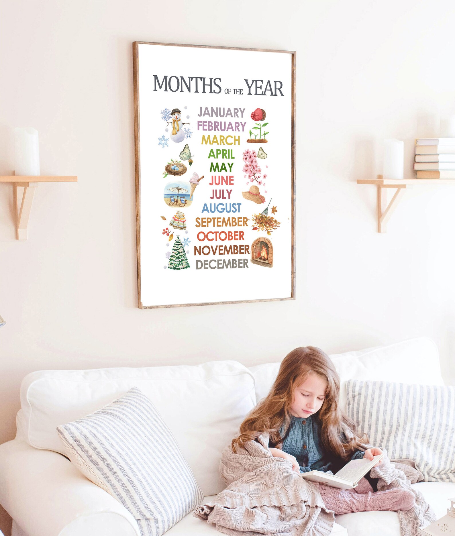 Months of the Year Educational Posters Learning Home - Etsy