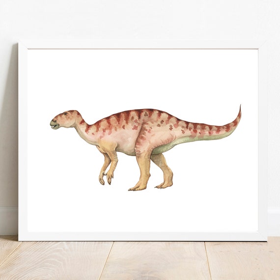 Dinosaur Iguanodon Watercolor Prints Nursery Wall Art | Etsy