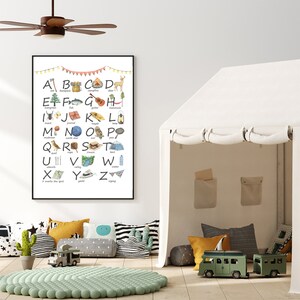 Camping Nursery Alphabet Print, Alphabet Poster, Alphabet Poster, Abc ...