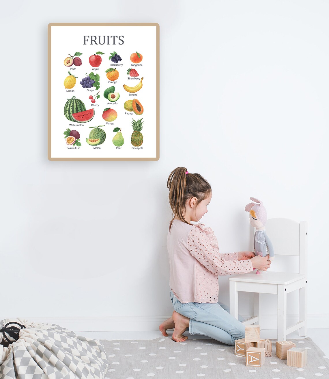 Educational Fruits Chart Printable Classroom Learning Home | Etsy