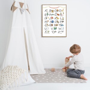 Camping Nursery Alphabet Print, Alphabet Poster, Alphabet Poster, Abc ...