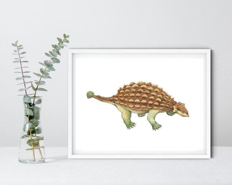 Dinosaur Ankylosaurus Watercolor Prints Nursery Wall Art | Etsy