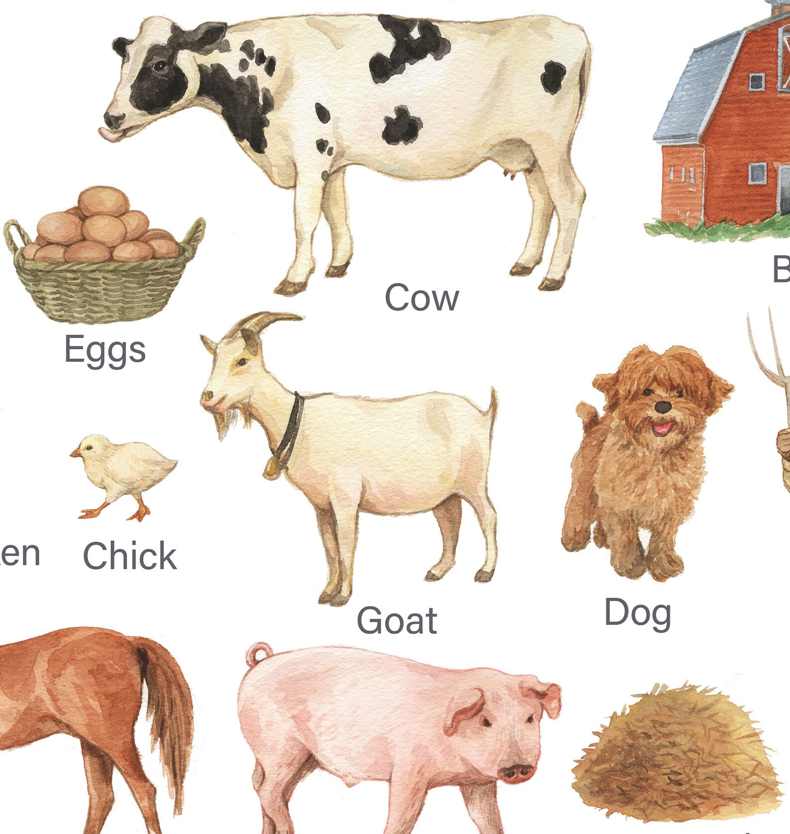 Educational Farm Printable Classroom Farm Animalslearning | Etsy