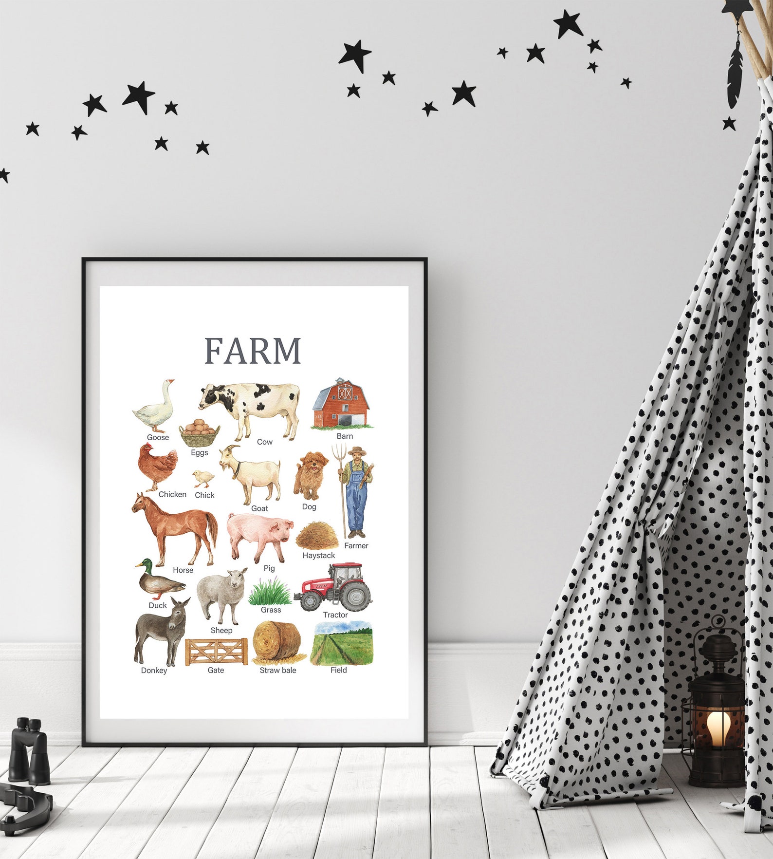 Educational Farm Printable Classroom Farm Animalslearning | Etsy