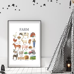 Educational Farm Printable Classroom, Farm Animals,learning Home School ...