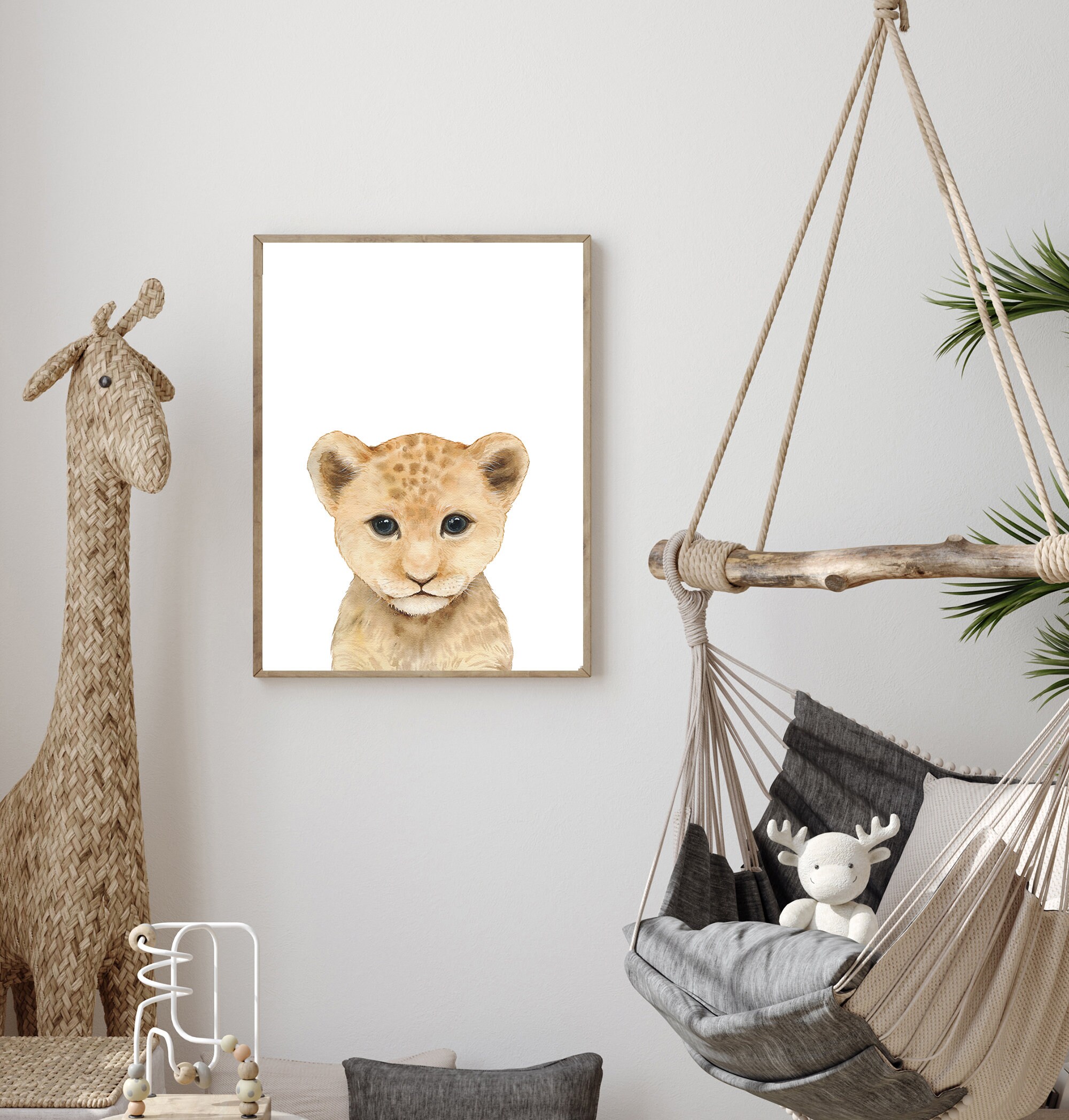 Rion Safari Animal Print Baby Animal Print Nursery Wall Art | Etsy