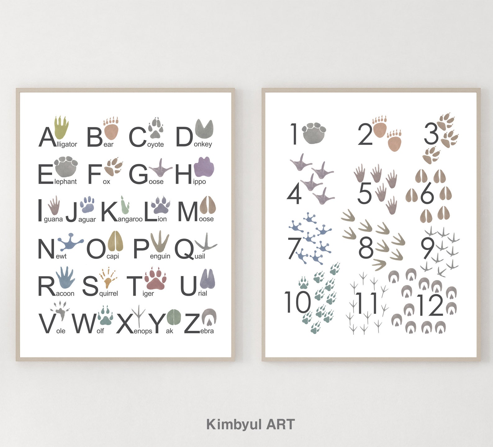 Footprint Alphabet and Number Poster Set Baby Shower Gift - Etsy