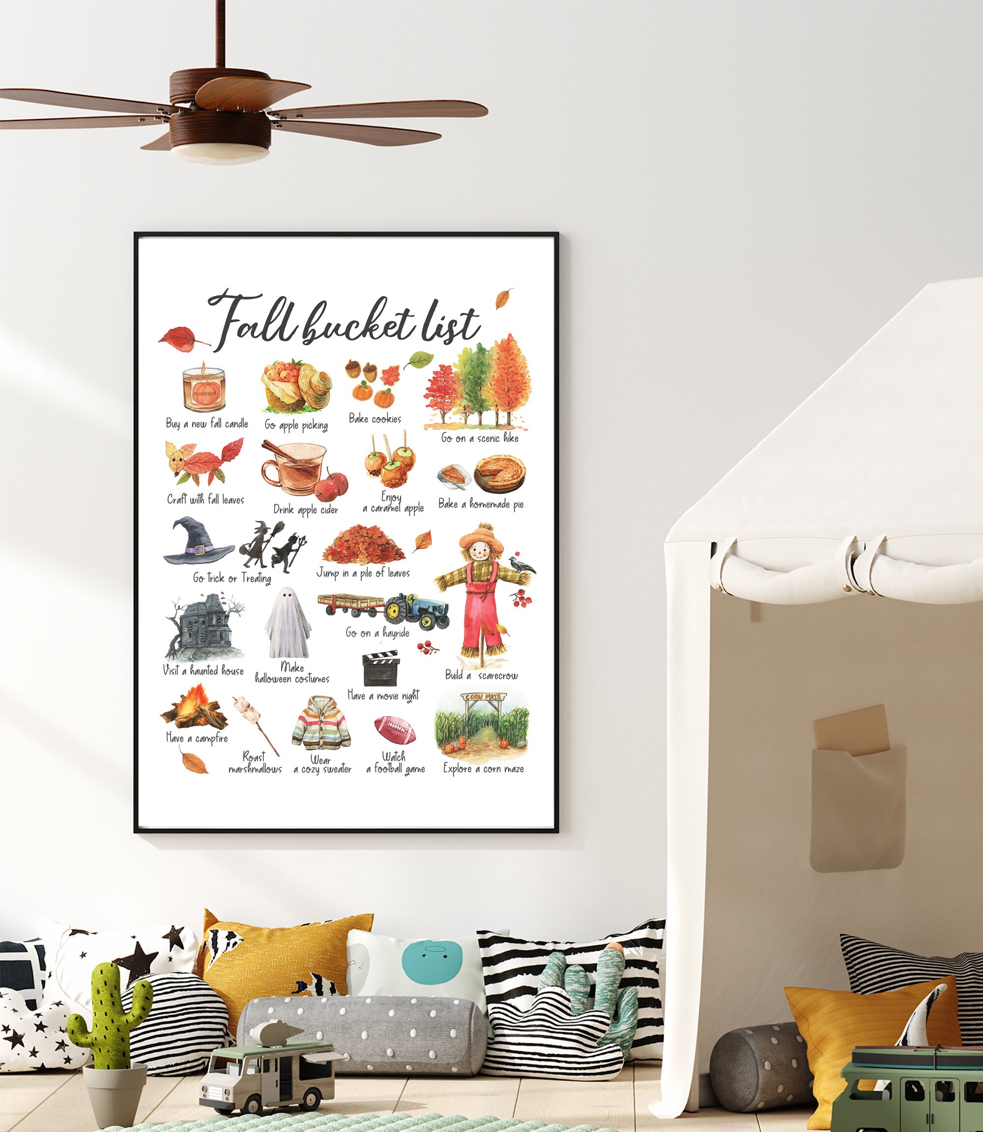 Fall Bucket List Wall Art Fall Printable Wall Artautumn - Etsy