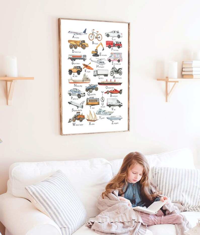 Transport Abc Poster Vehicle Alphabet Transport Prints - Etsy