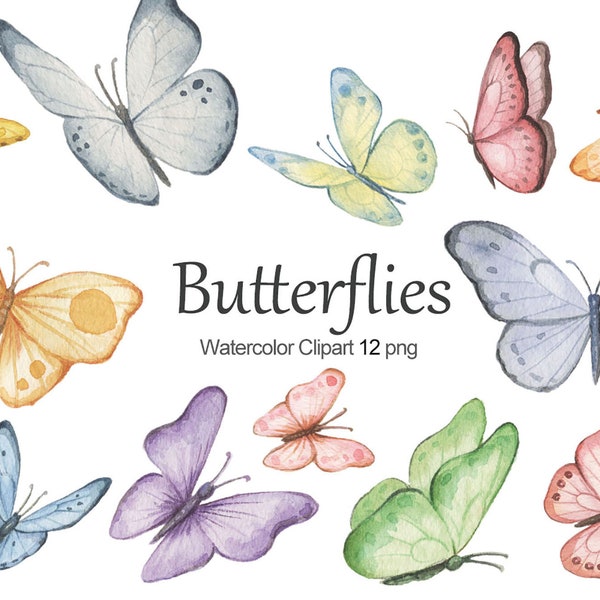 Watercolor Butterflies Png - Etsy