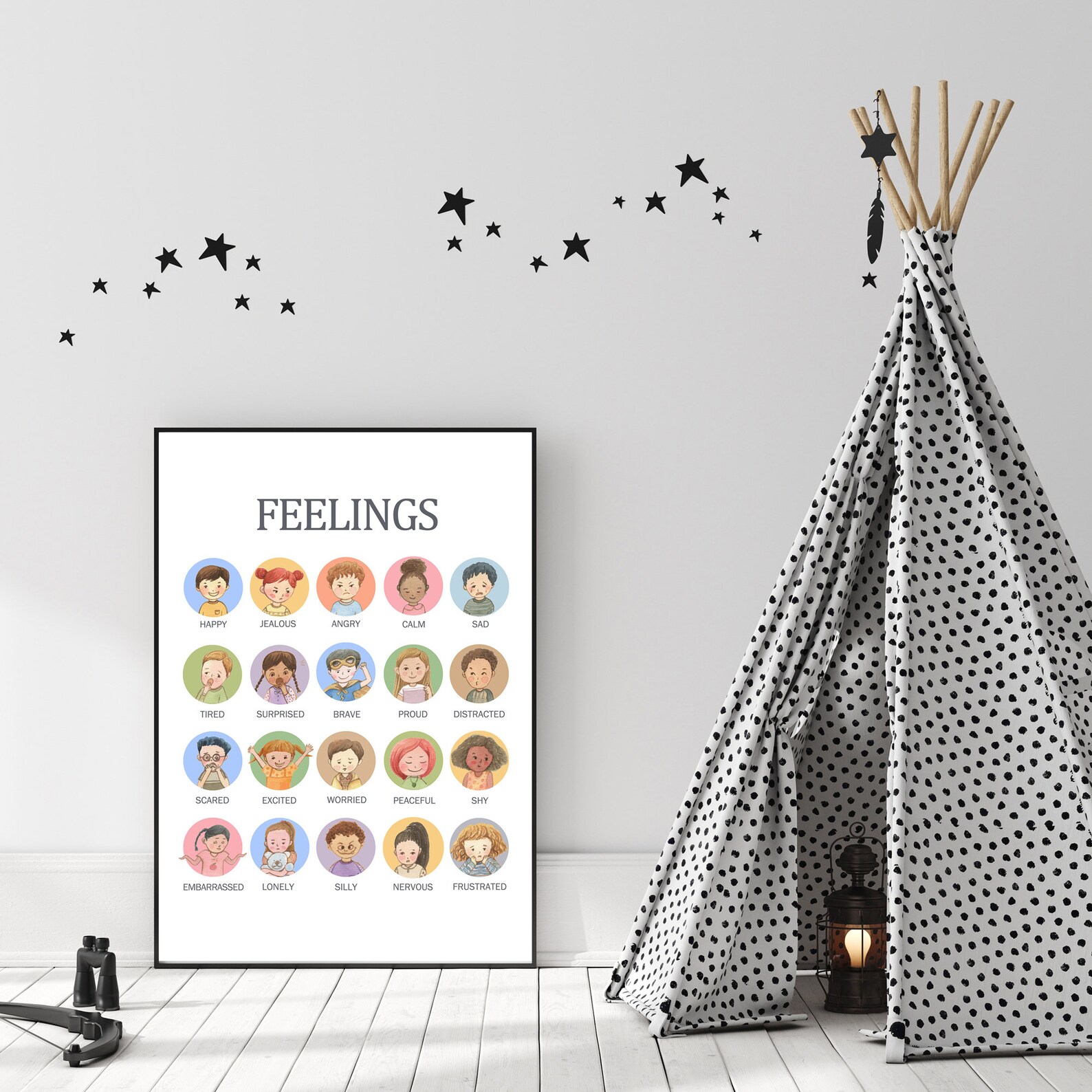Feelings Posterprintable Educational Poster Learning Home | Etsy