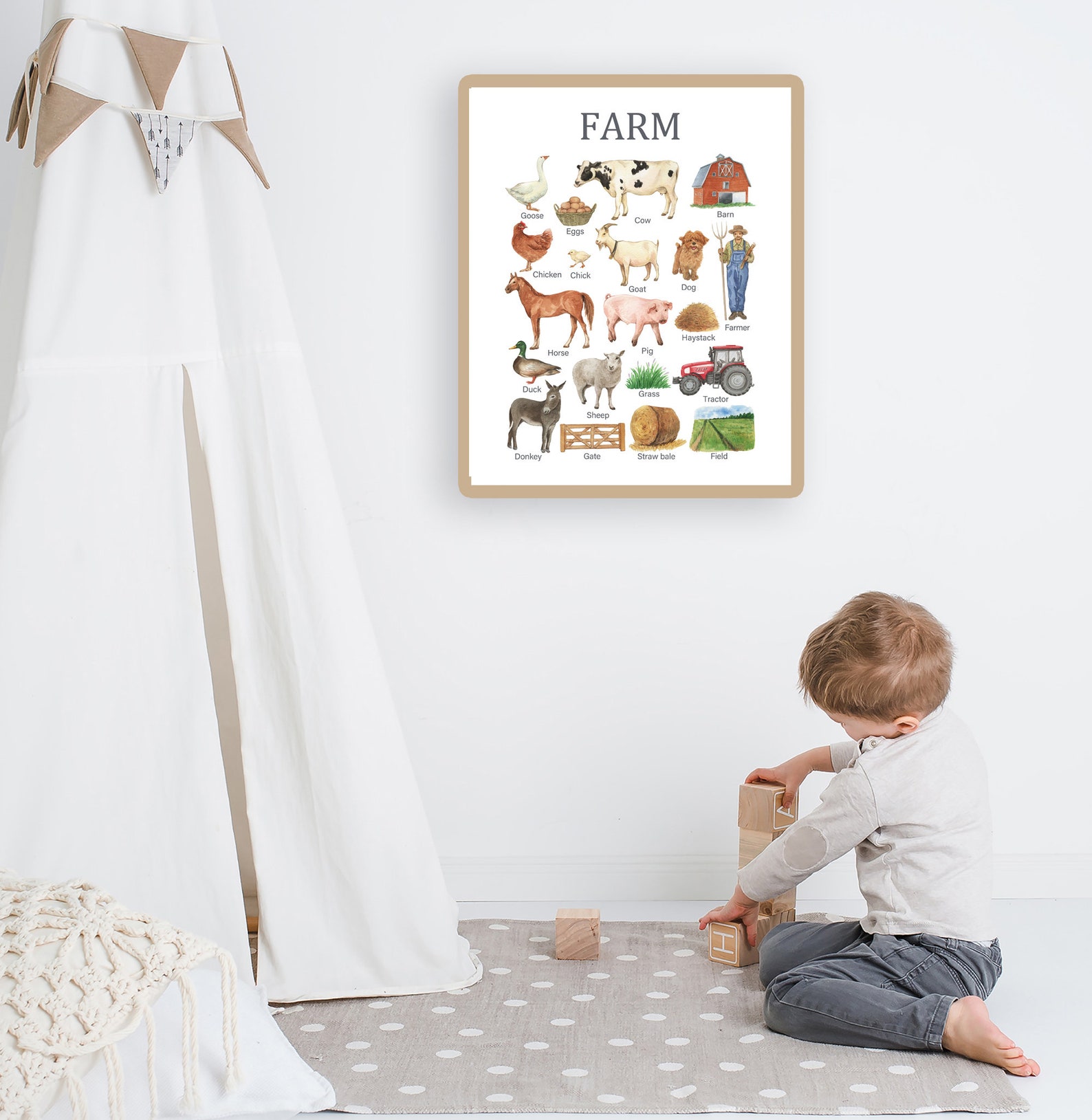 Educational Farm Printable Classroom Farm Animalslearning | Etsy