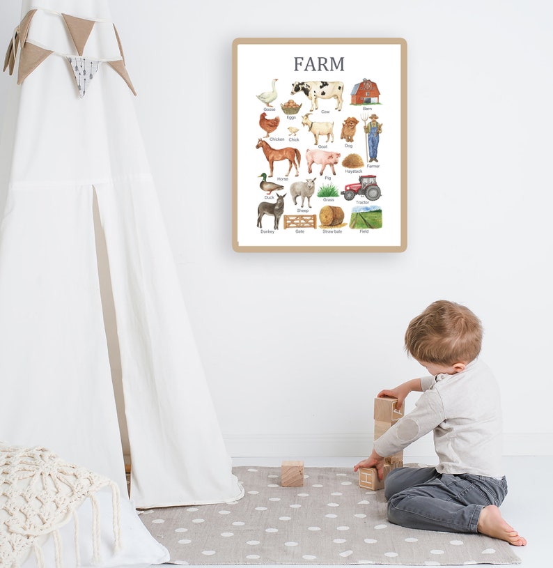 Educational Farm Printable Classroom Farm Animalslearning | Etsy
