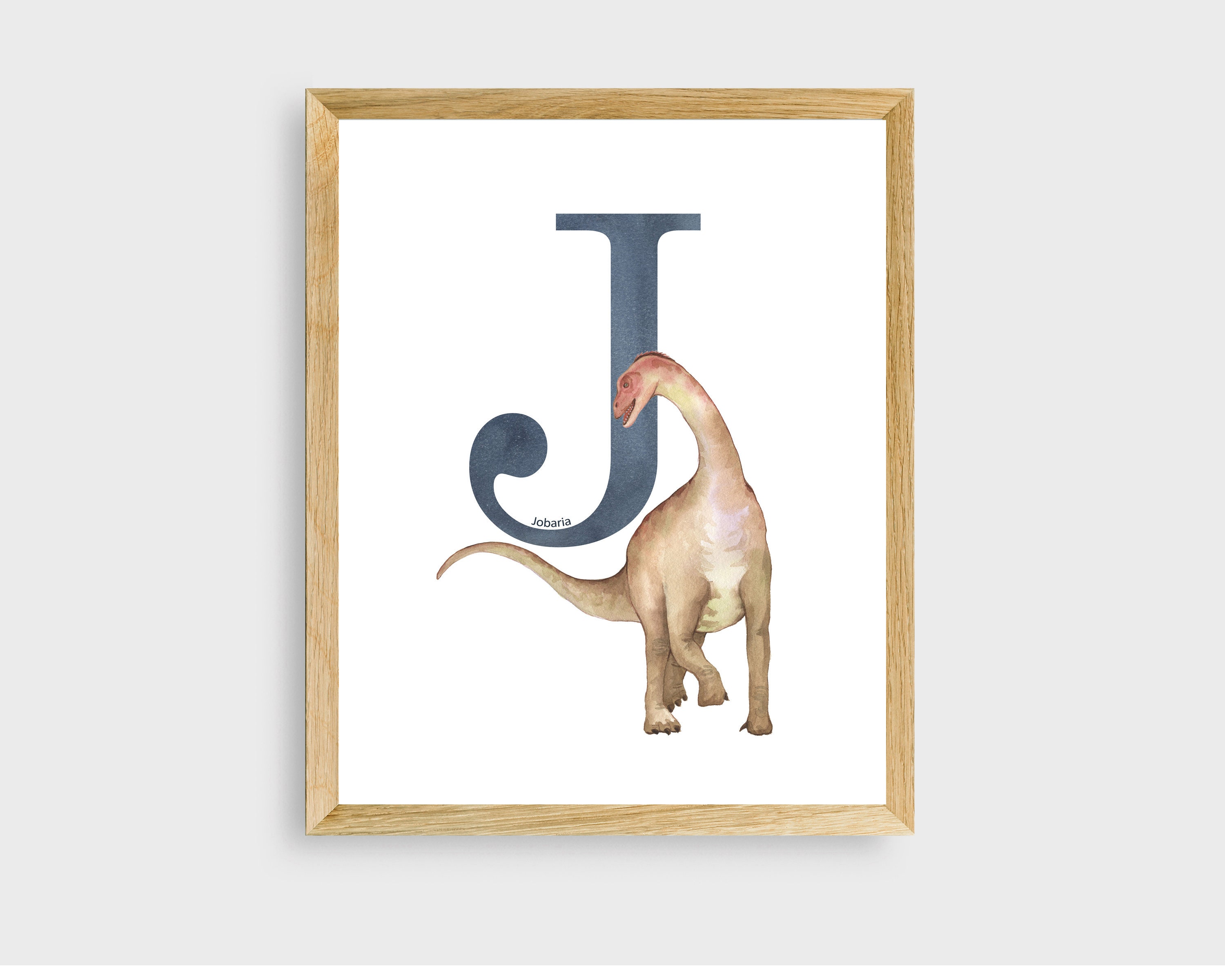 Letter J Jobaria Dinosaur Watercolor Prints Nursery Wall - Etsy