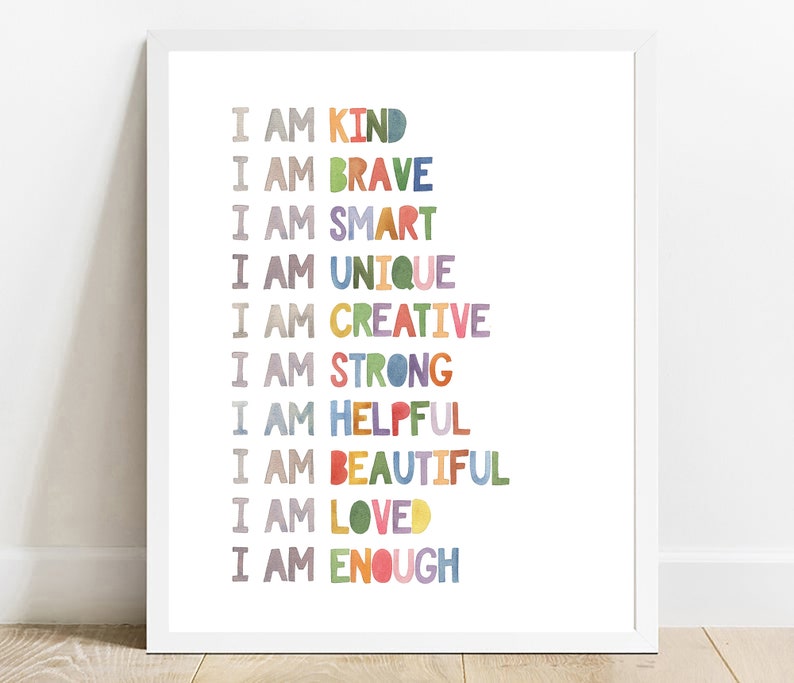 Affirmation Printable Art I Am Kind I Am Loved Sign | Etsy Australia