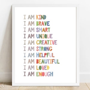 Set of 3 Calming Strategies, Feelings Poster, I Am Kind, Educational ...