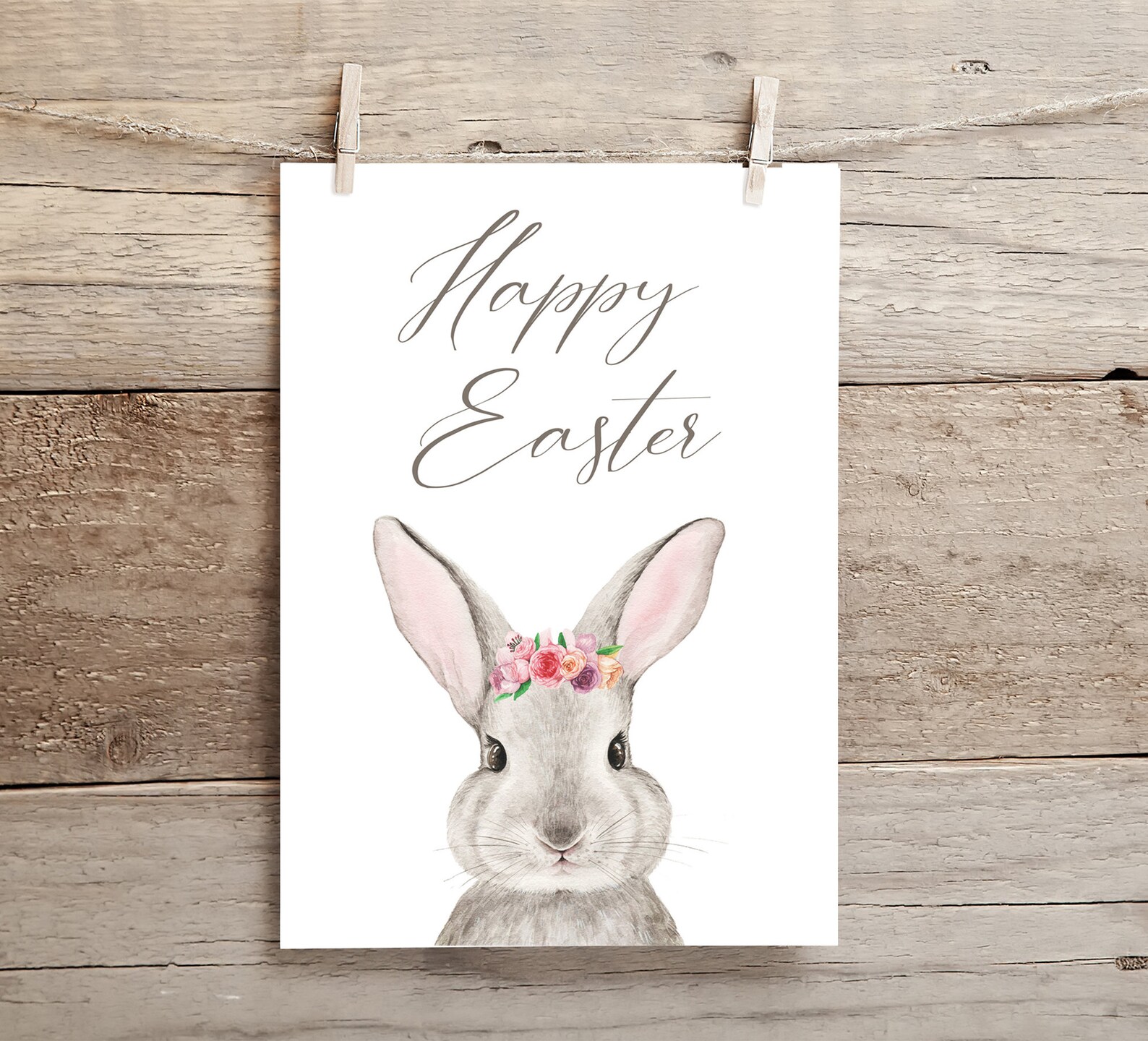 Happy Easter Easter Bunny Prints Baby Animal Print Nursery - Etsy