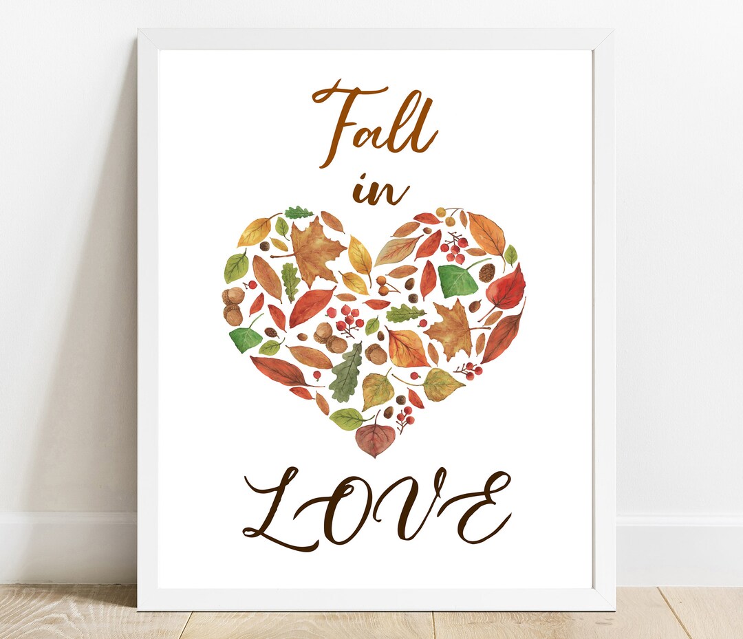 Fall IN Love Fall Decor,fall Printable Wall Art,thanksgiving Decor,fall ...