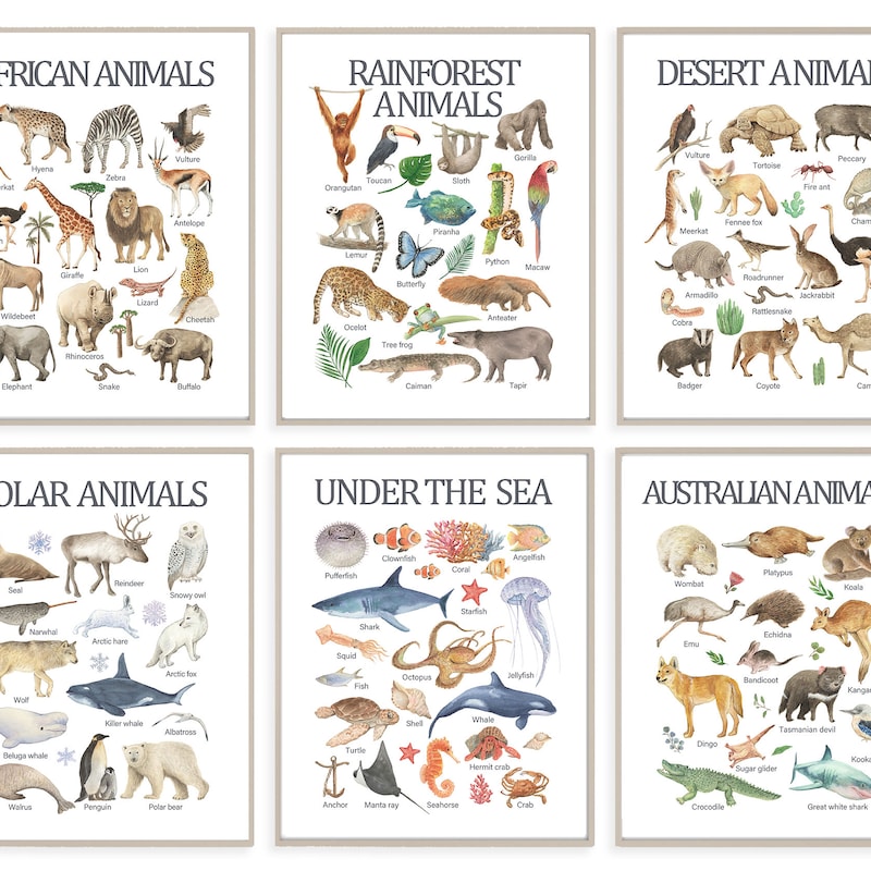 Watercolor Animal Prints - Etsy