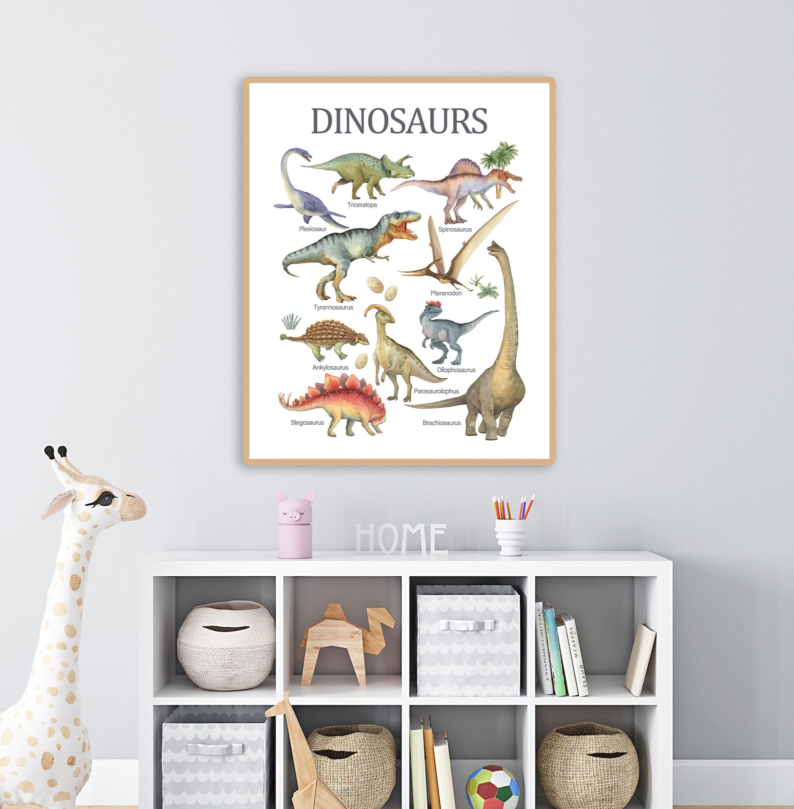 Dinosaurs Wall Artdinosaurs Poster Kids Children Learning | Etsy