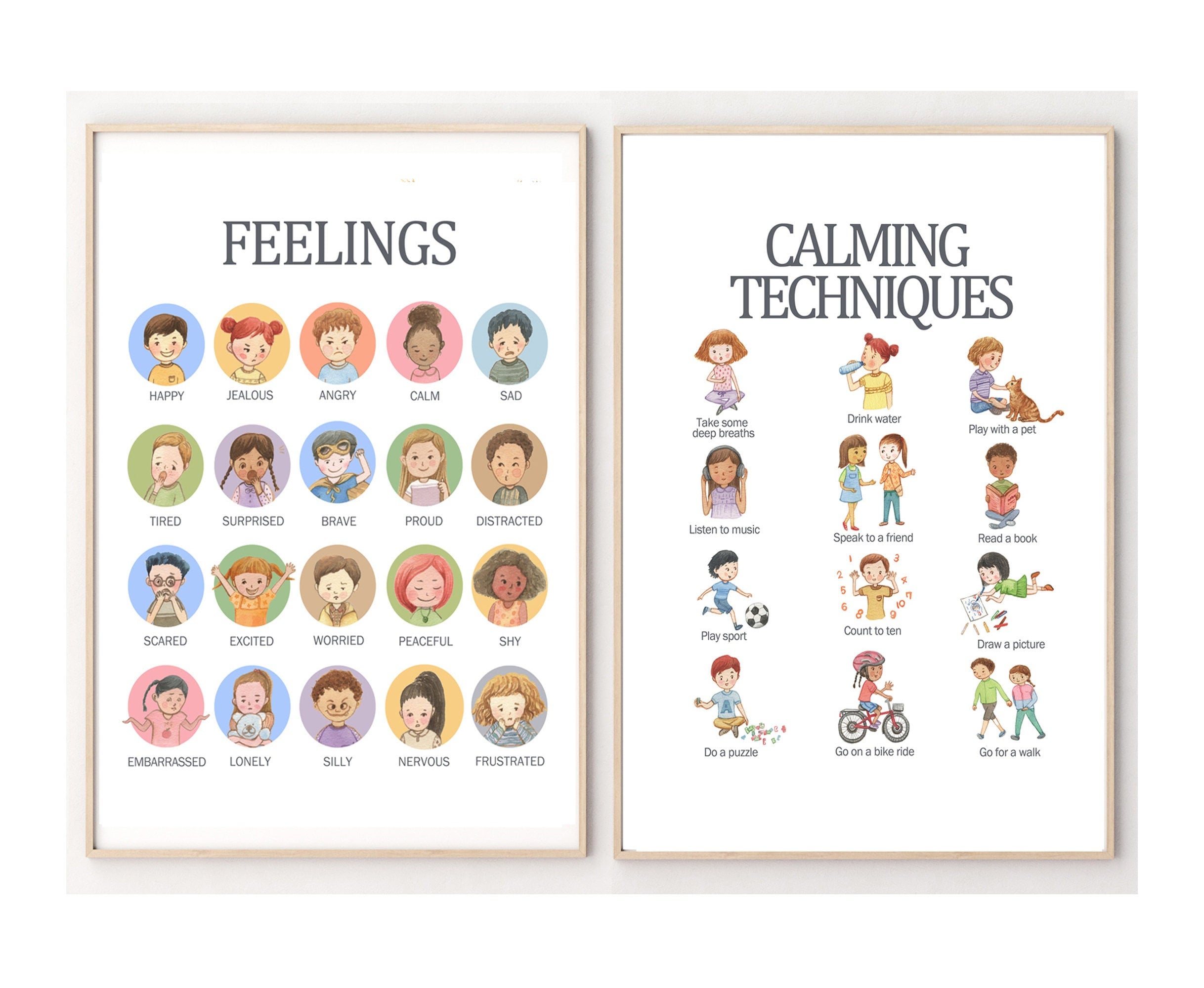Set of 2 Calming Strategies Feelings Poster Educational - Etsy