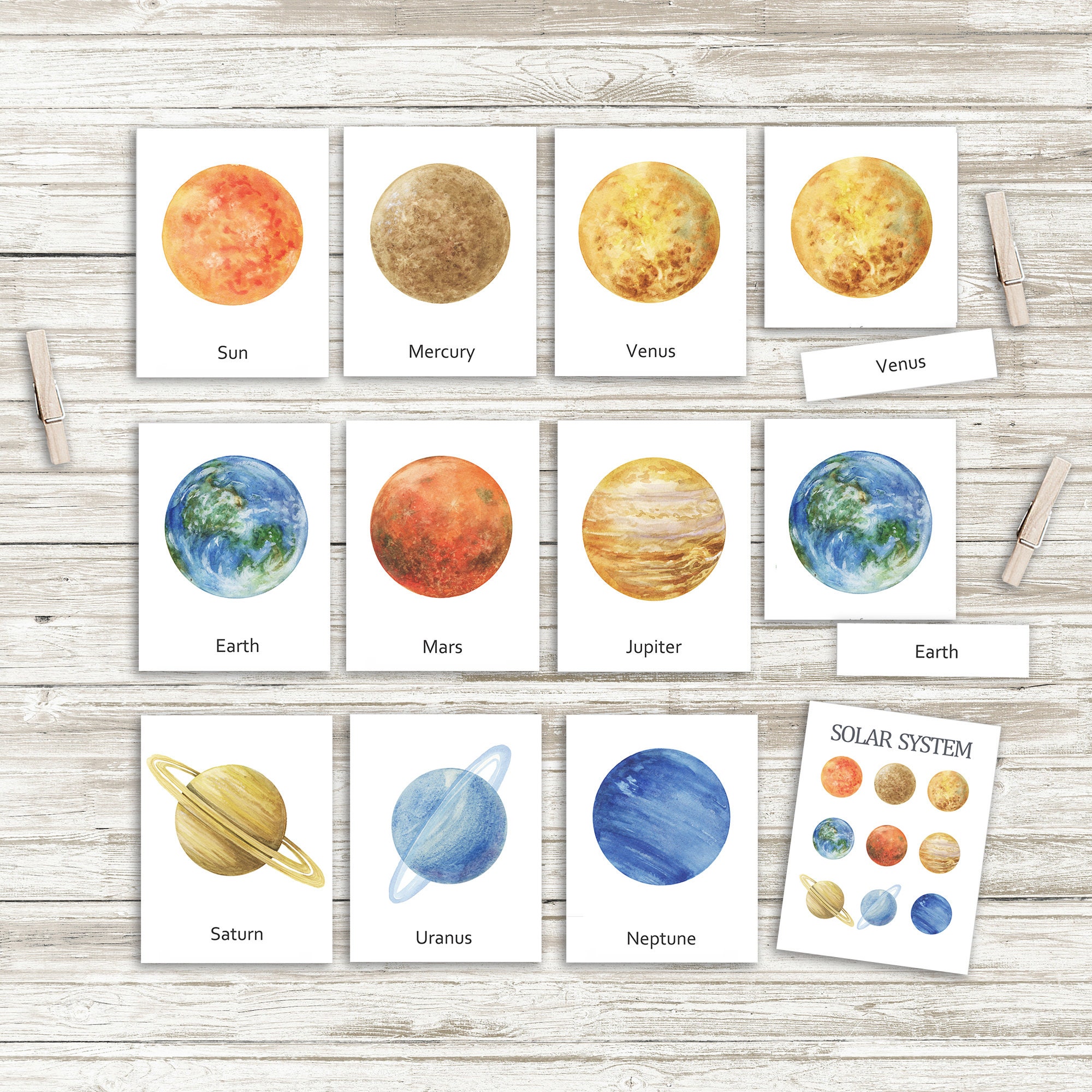 Printable Solar System Flash Cards