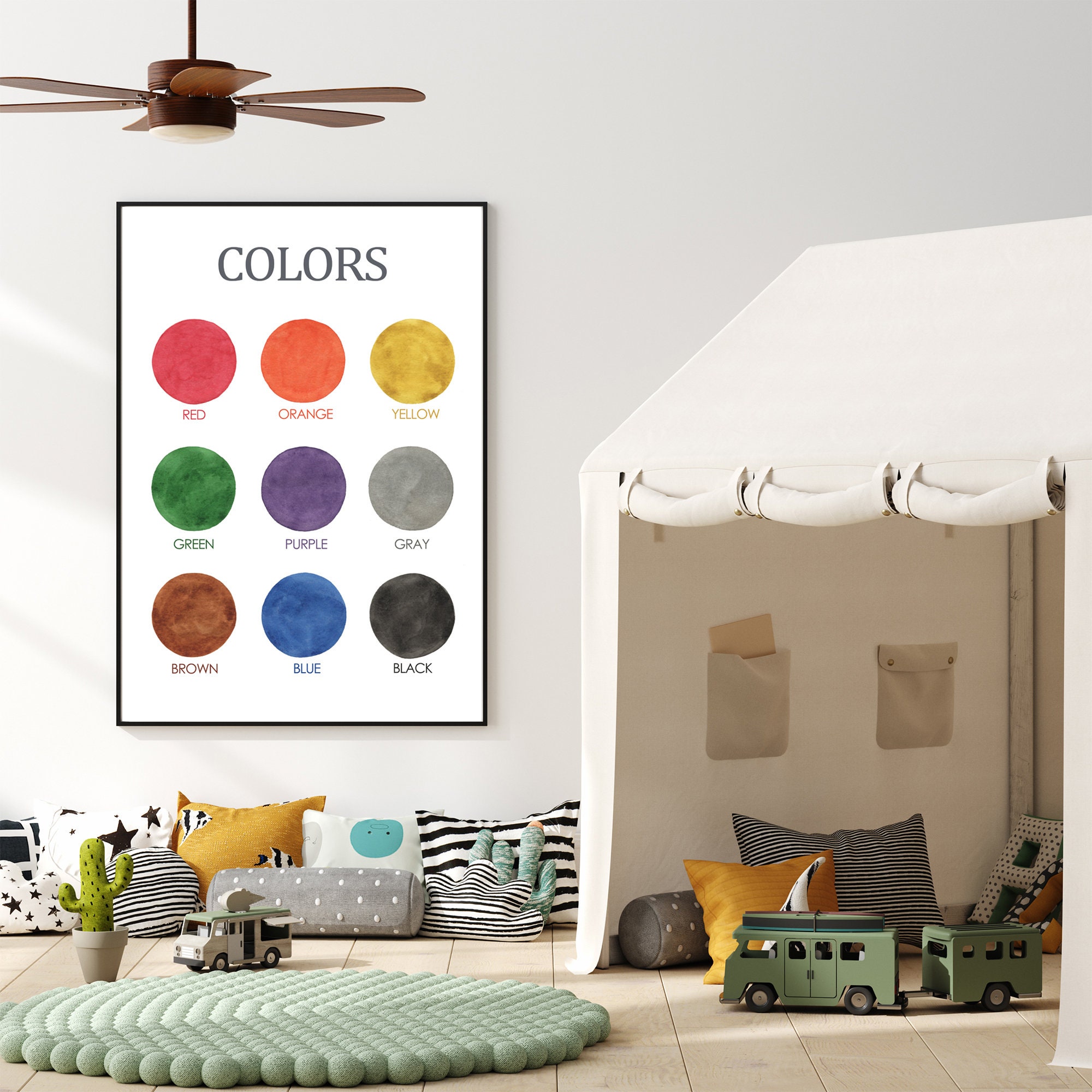Educational Color Chart Printable Classroom Learning Home - Etsy