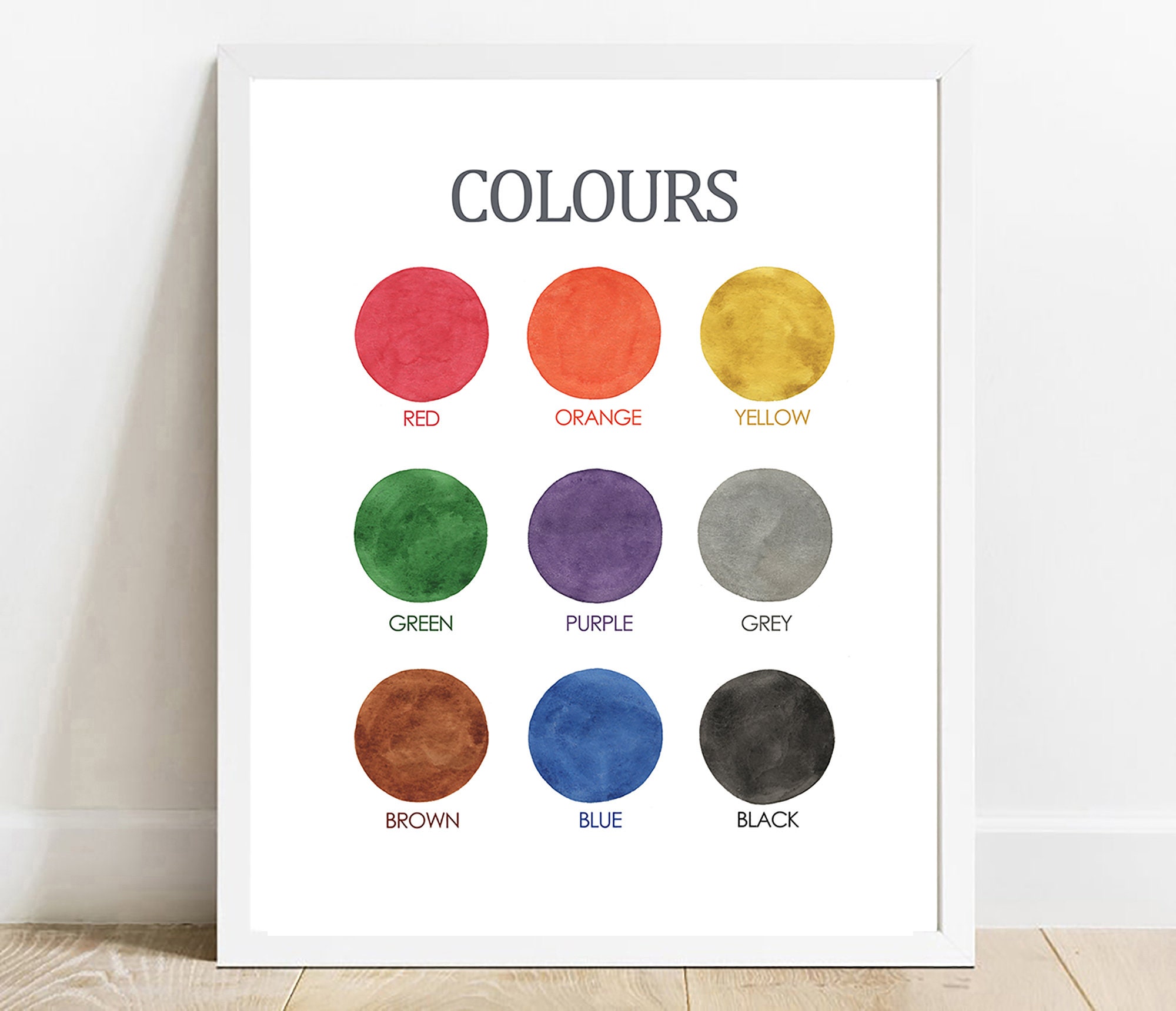Educational Colour Chart Printable Classroom Learning Home - Etsy
