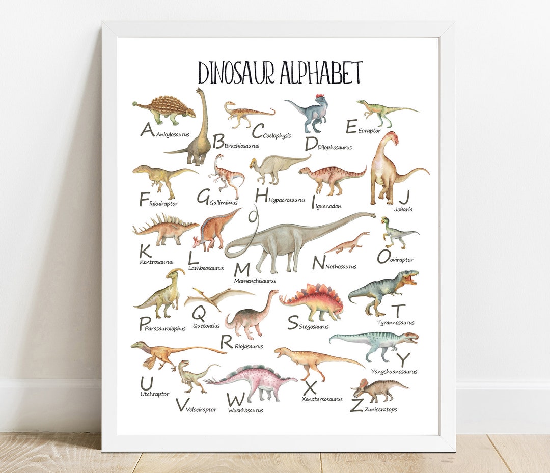 Dinosaur Alphabet Poster, Kids Children Learning, Nursery Decor ...