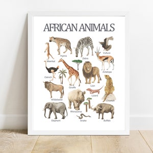 Animals Set 6, Educational Printable Wall Art, Learning Home School ...