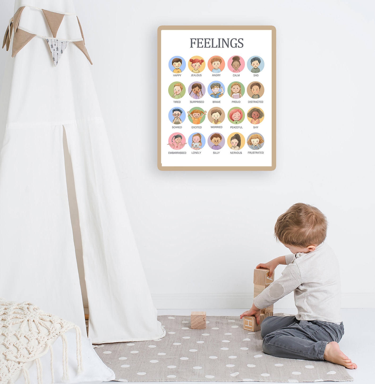 Feelings Posterprintable Educational Poster Learning Home | Etsy