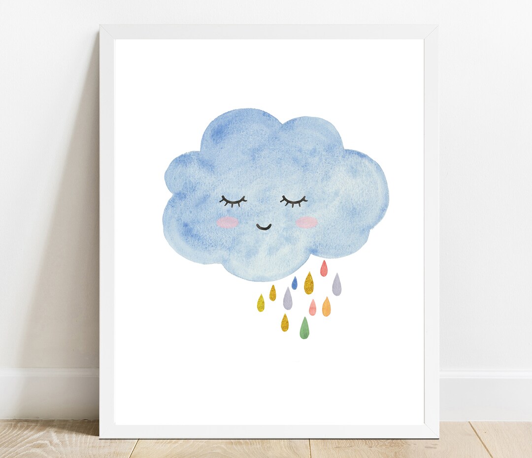Rain Cloud Nursery Art: Watercolor Printable (instant Download) - Etsy