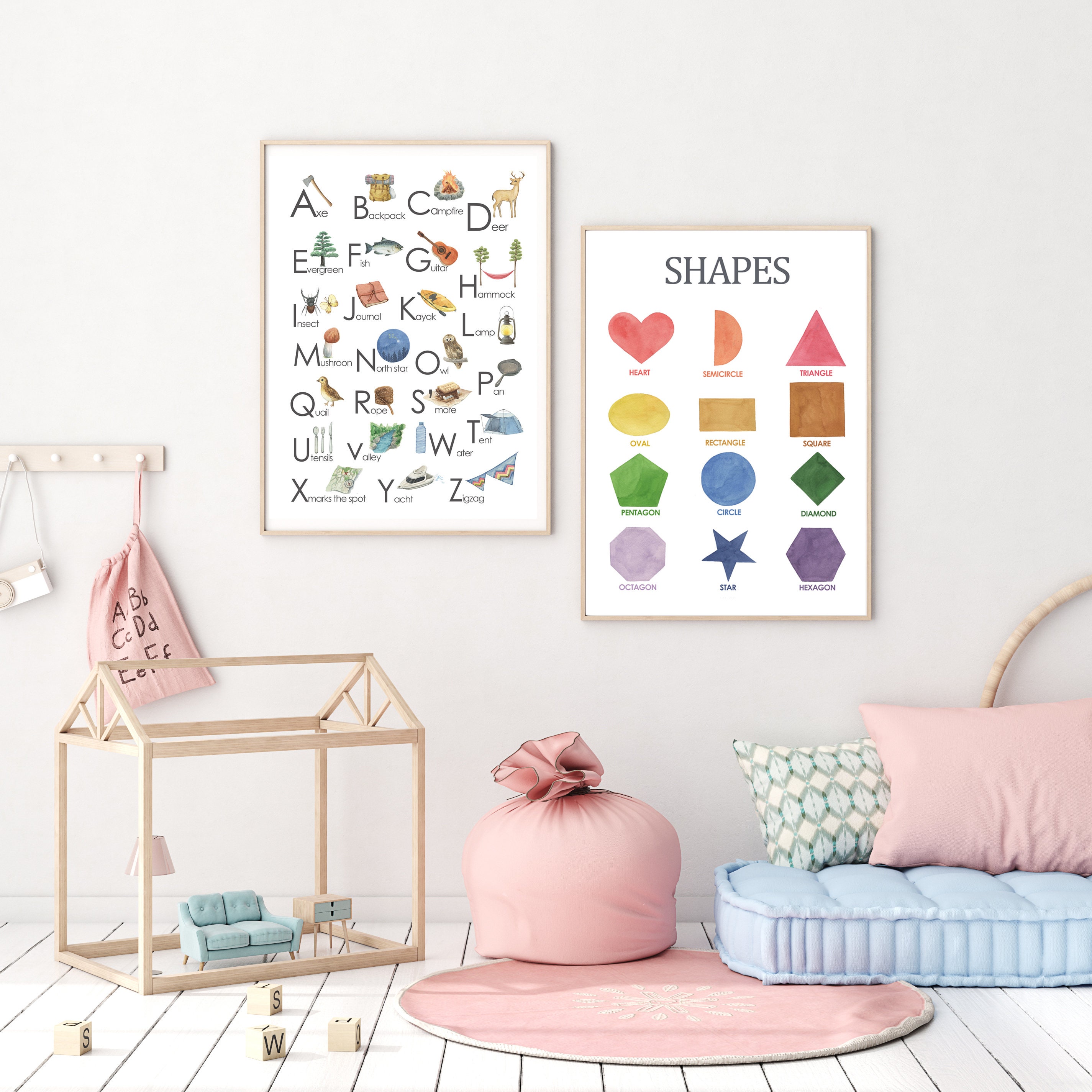 Educational Shape Chart Printable Classroom Learning Home - Etsy