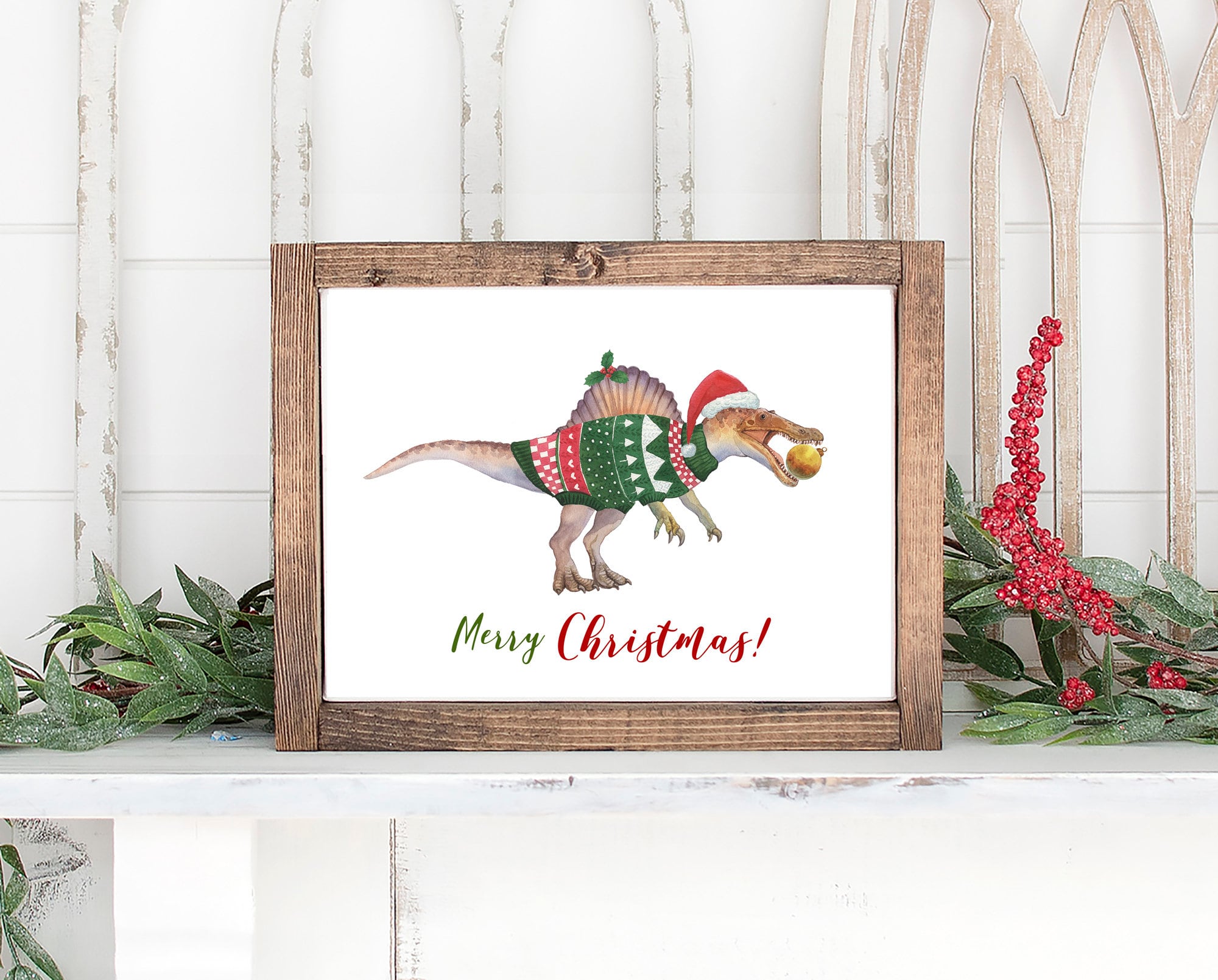 Set of 8 Dinosaur Christmas Cards Dinosaur Holiday Card | Etsy