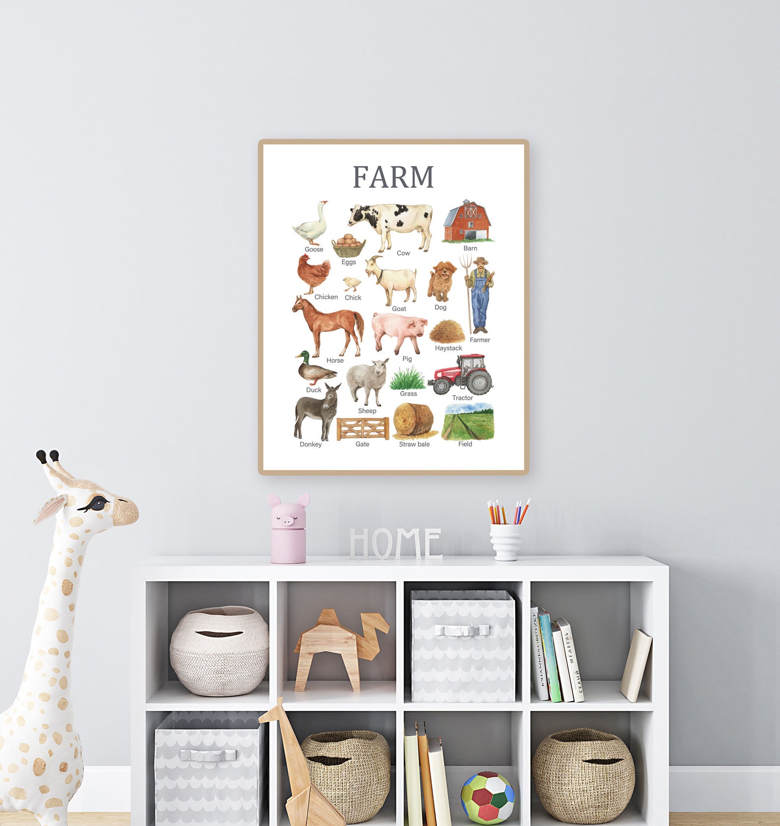 Educational Farm Printable Classroom Farm Animalslearning | Etsy