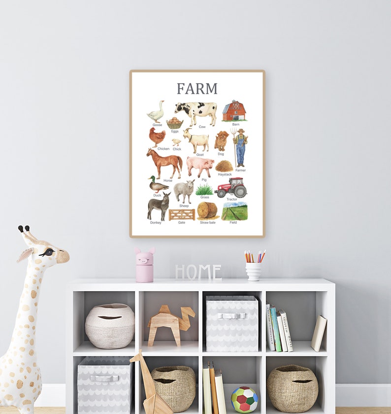 Educational Farm Printable Classroom Farm Animalslearning | Etsy