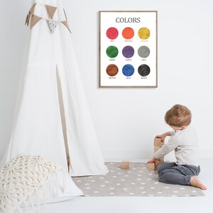 Educational Color Chart Printable Classroom, Learning Home School ...