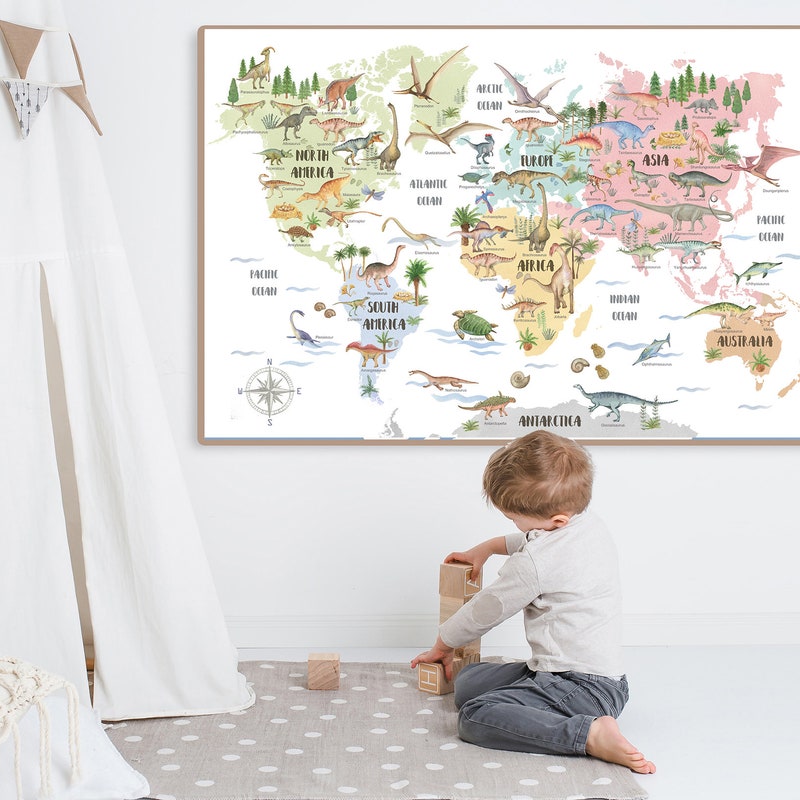 Kids World Map - Etsy