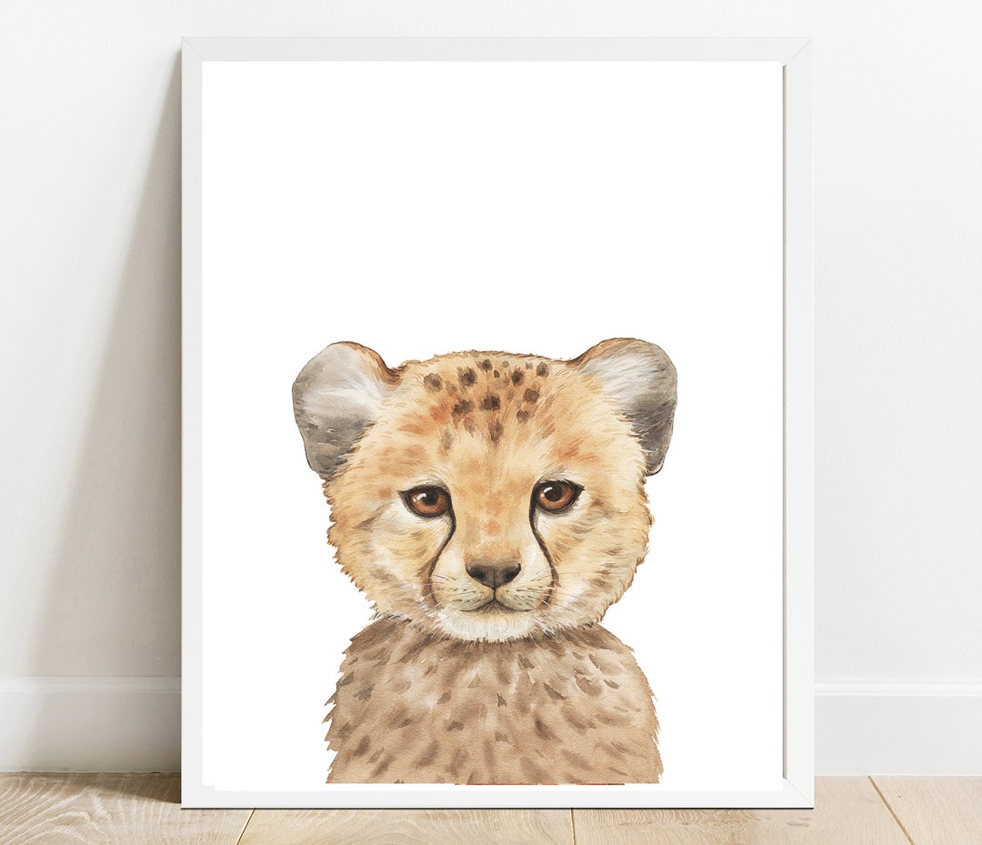 Cheetah Safari Animal Print, Baby Animal Print, Nursery Wall Art ...